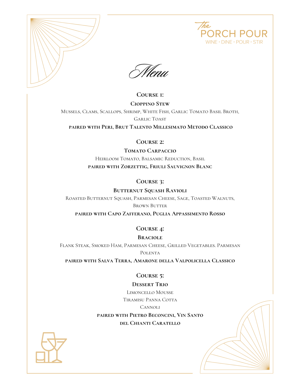 5-Course Italian Wine Dinner – The Porch Pour